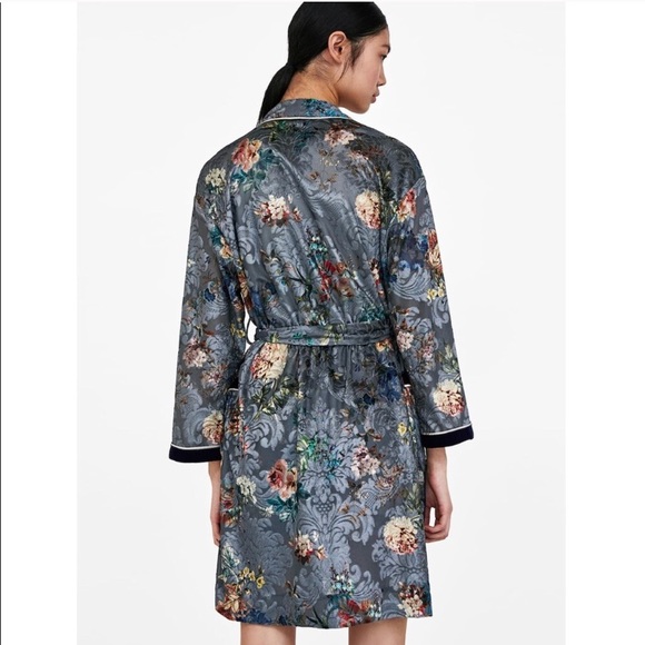 Zara | Jackets & Coats | New Zara Velvet Kimono Robe | Poshmark